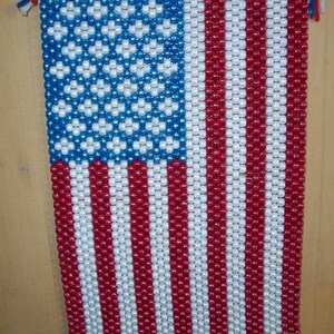 American Flag Beaded Banner - Etsy