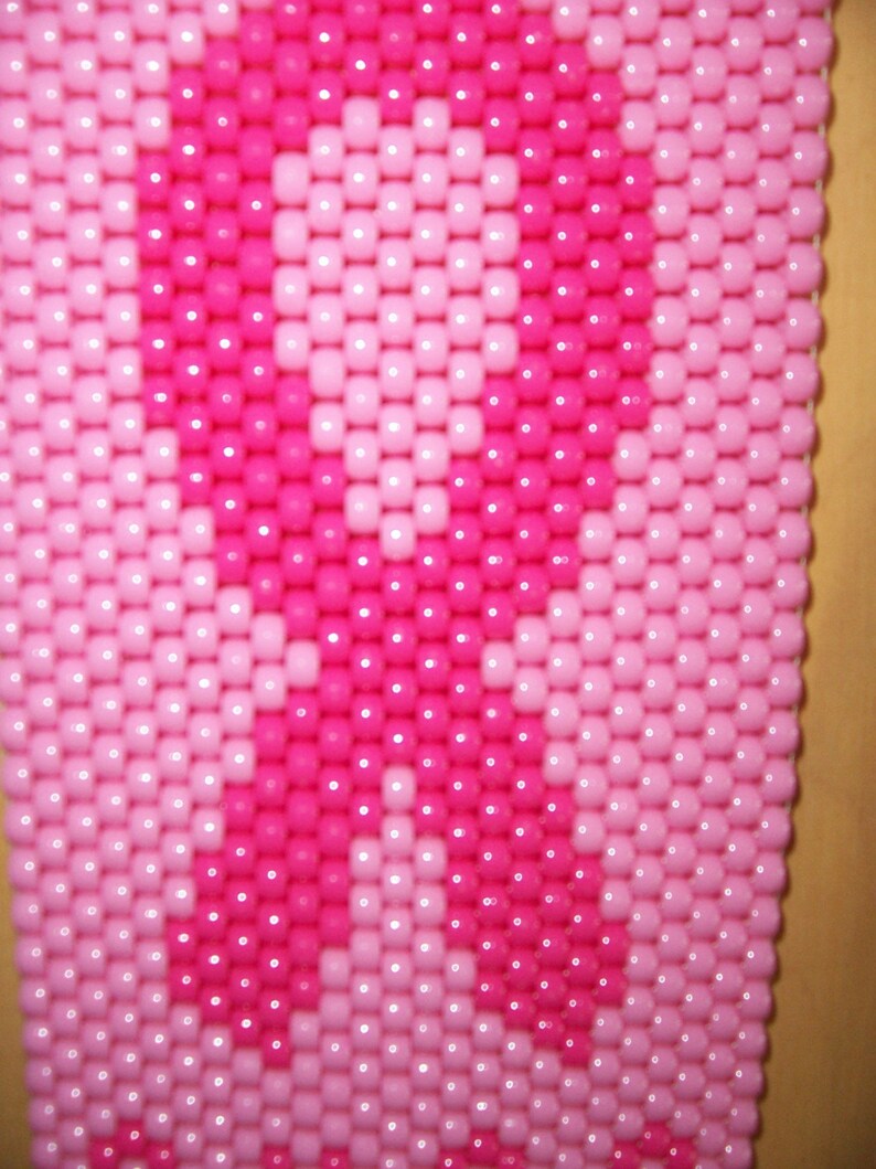 Small Pink Ribbon Beaded Banner - Etsy