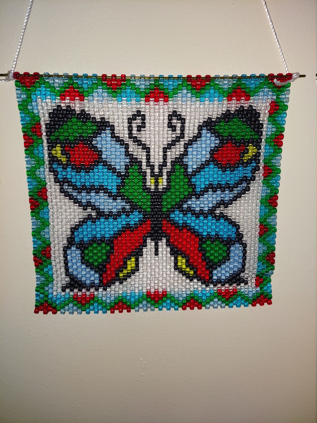 Rainbow Butterfly Beaded Banner - Etsy