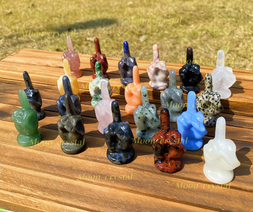 2 Inch Quartz Crystal Middle Finger Gesture,energy Crystal , Crystal ...