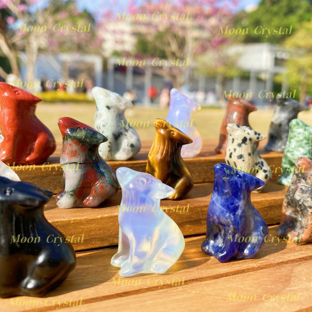 1.2 Inch Natural Crystal Wolf, Crystal Animal, Crystal Carved Wolf ...