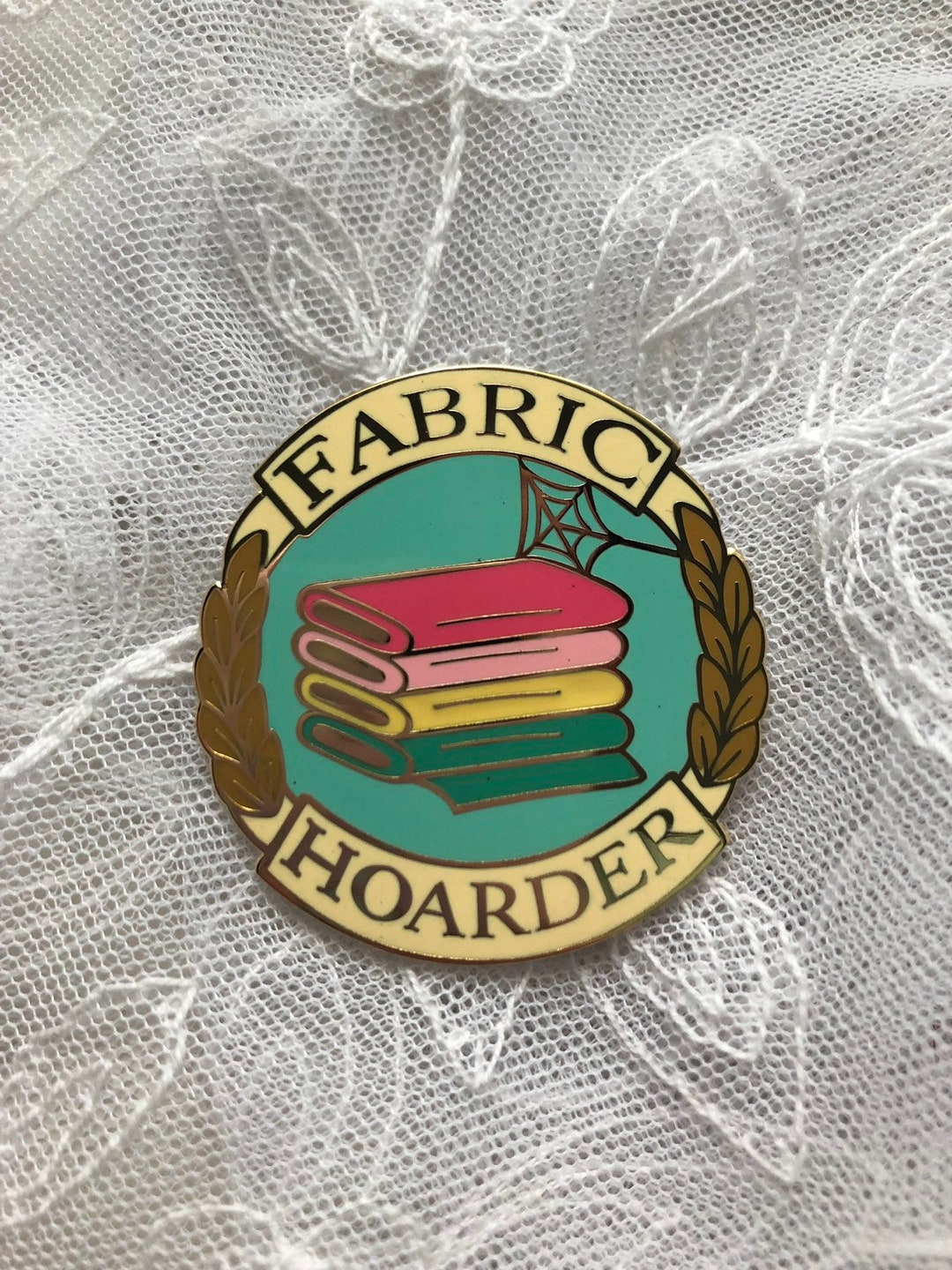Fabric Hoarder Enamel Pin Badge of Honor Award // Textile, Sewing - Etsy