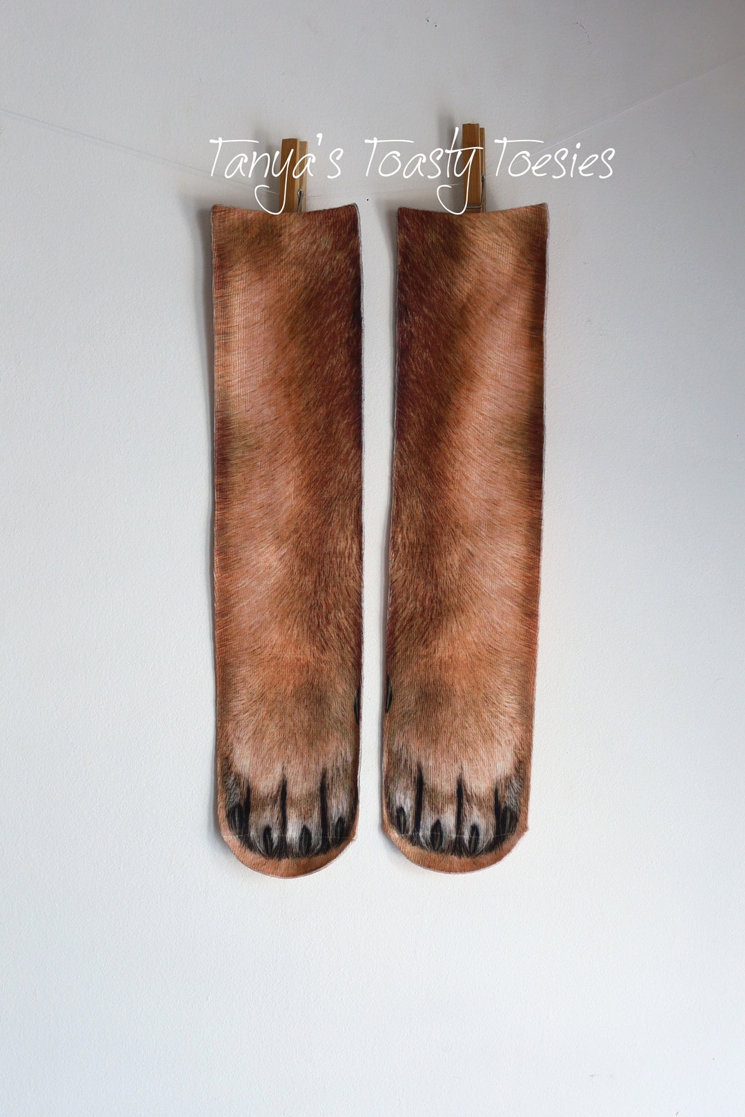 Lynx Cat Leg Socks - Rust Color - Long - Etsy
