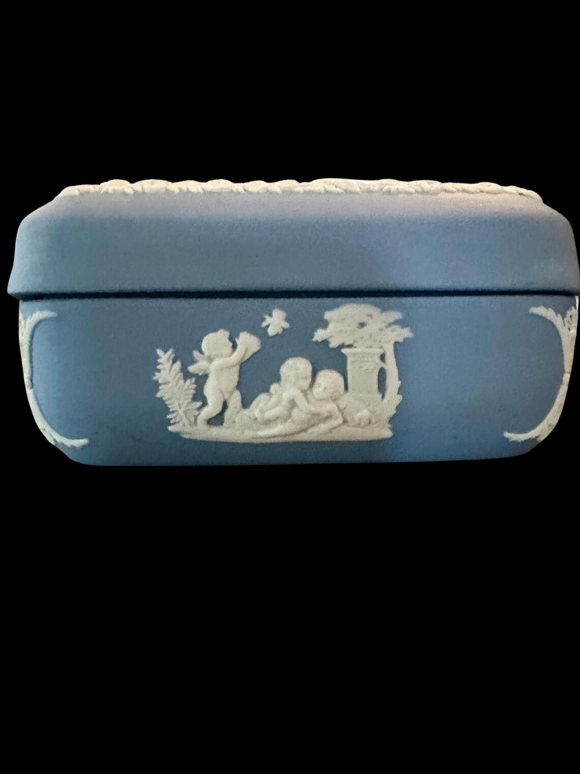 Wedgwood Portland Blue Jasperware Trinket Box - Etsy