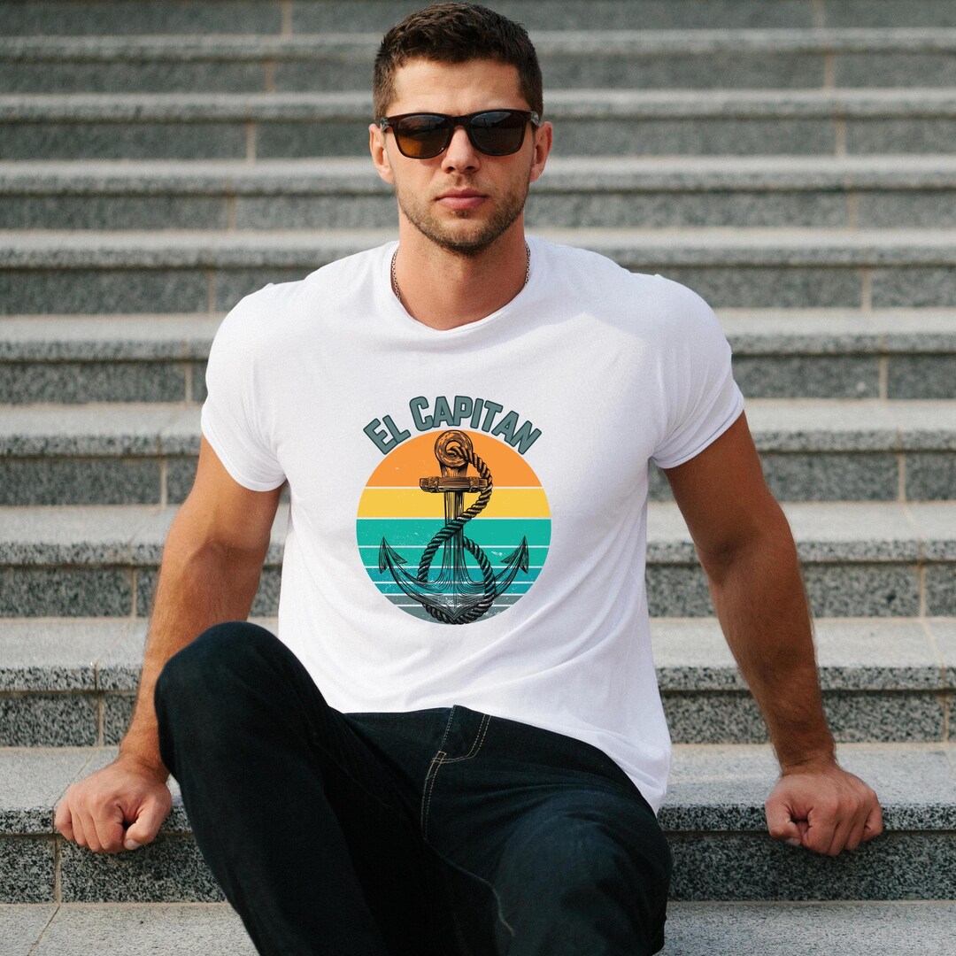 Retro El Capitan Boat Captain Vintage Graphic for Ship Captain Gift ...