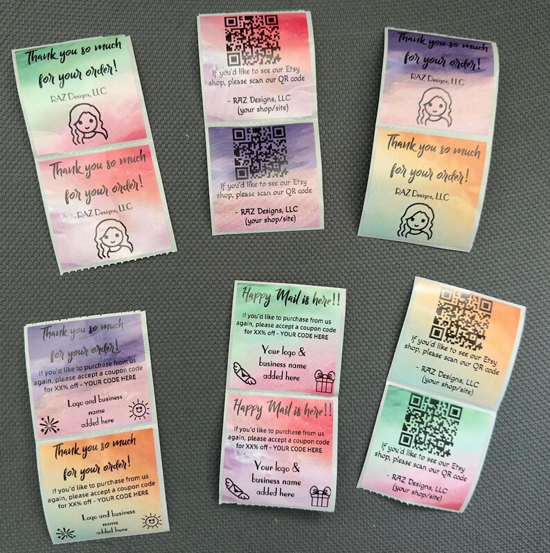 Custom 2 Inch Square Stickers Waterproof Thermal Labels for Business - Etsy