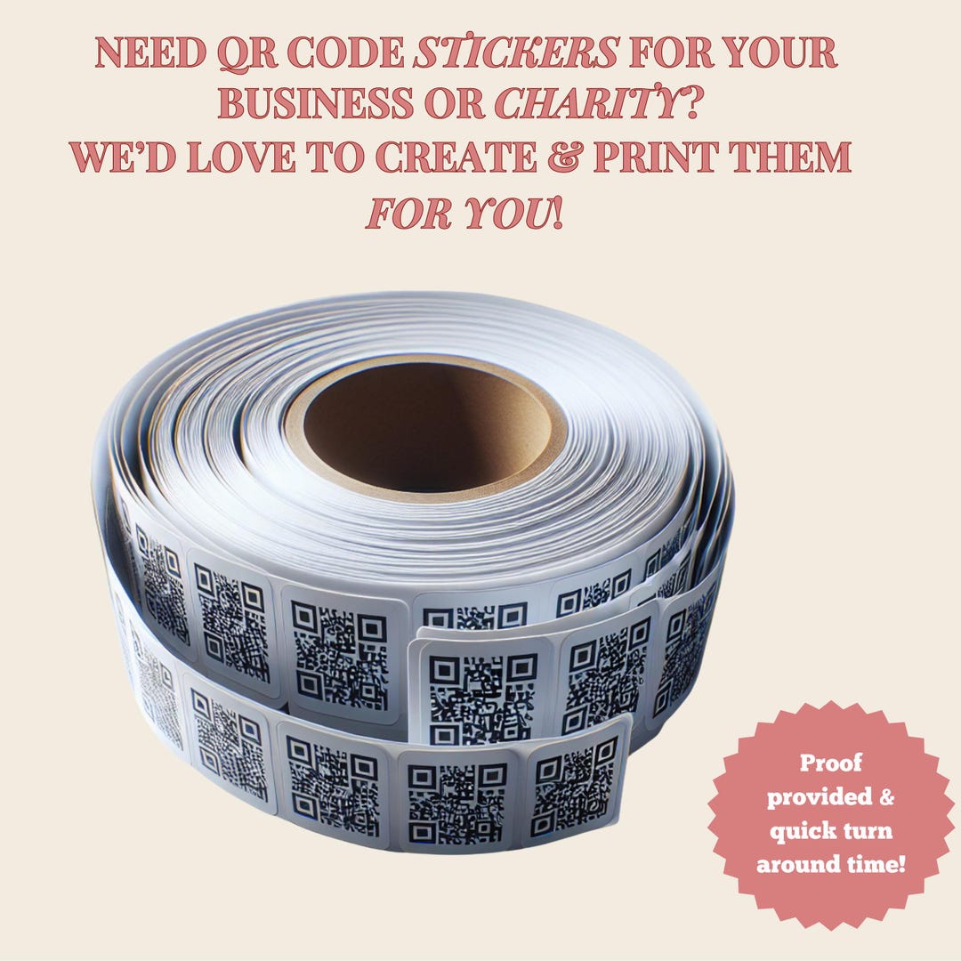 Custom QR Code Square Sticker Labels QR Code Stickers Business or ...