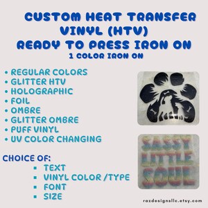 Single Color Custom Iron on Heat Transfer Vinyl for Tshirt Iron on ...