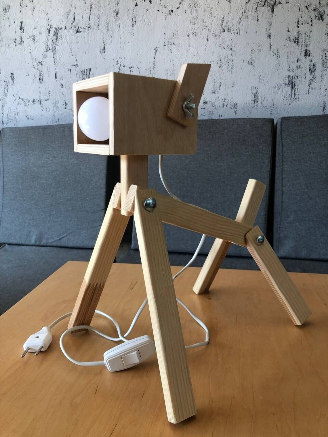 Wooden Dog Lamp. Table Lamp. Room Decor. Lamp for a Child. - Etsy