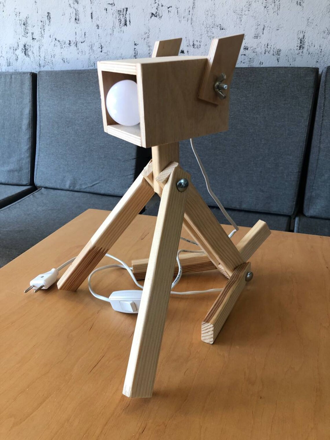 Wooden Dog Lamp. Table Lamp. Room Decor. Lamp for a Child. - Etsy