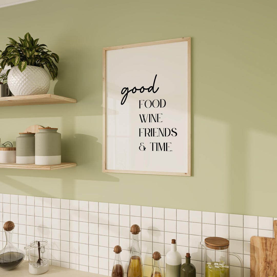 Good Food Poster | Friends Wine | Kitchen | Wall Decor | Print ...