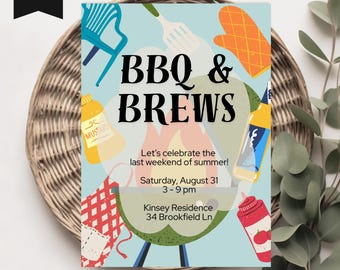 End of Summer Back to School Party Invite Pool Party Printable Editable ...