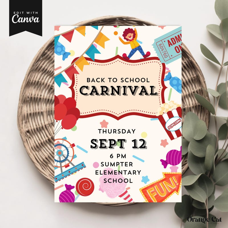 Carnival Birthday Invitation - Etsy