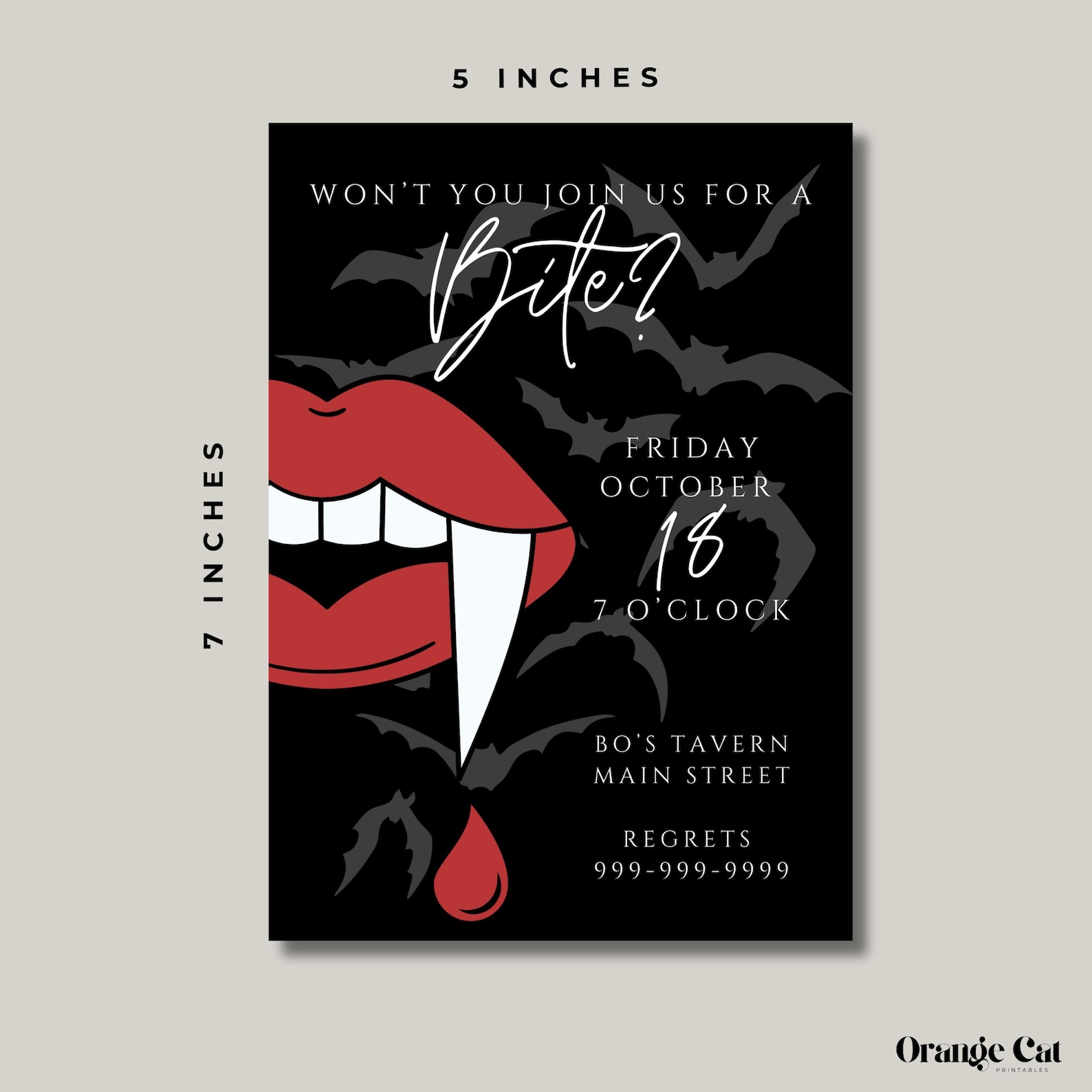 Vampire Bite Halloween Blood Creepy Invite Spooky Invitation Twilight ...
