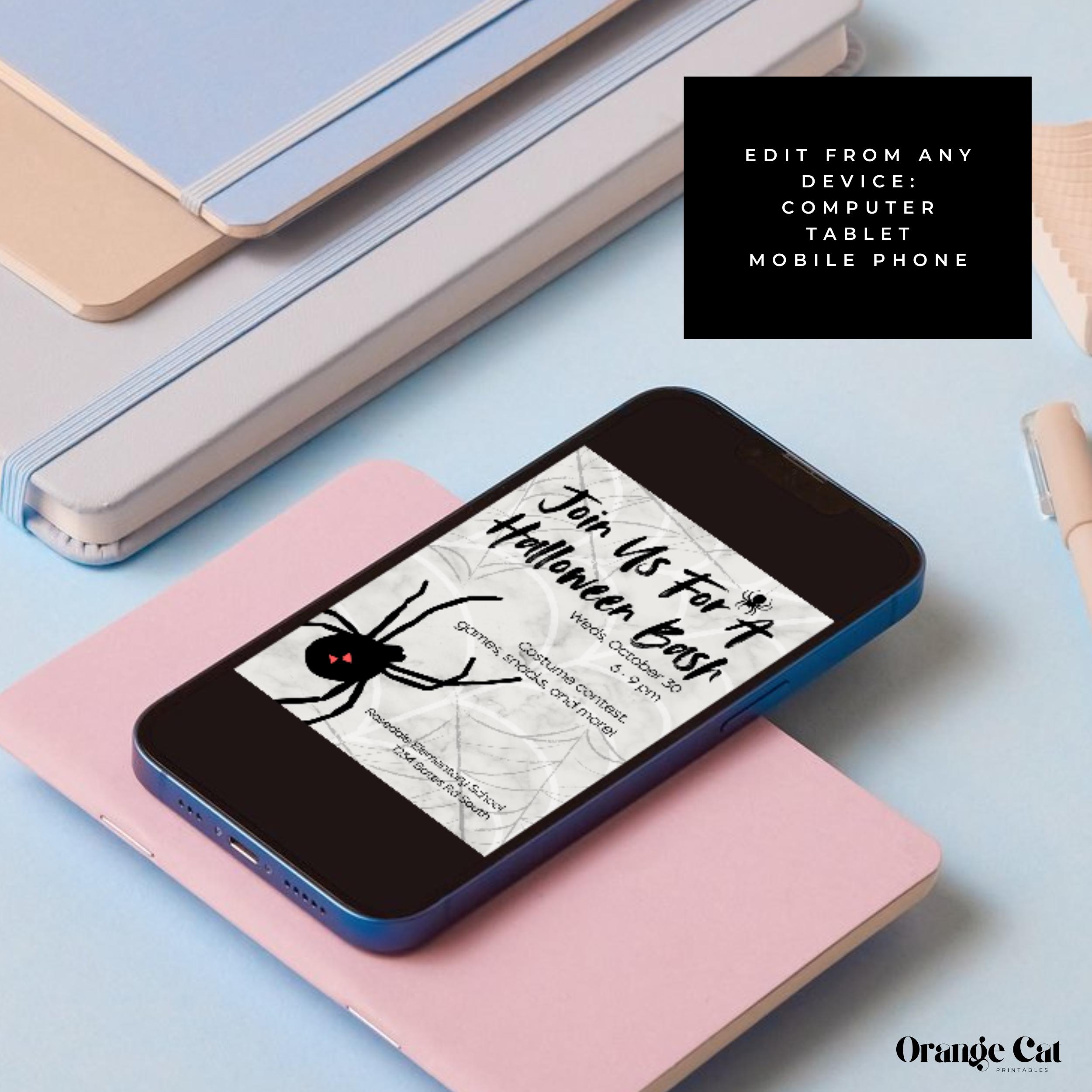 Creepy Halloween Spider Party Invitation Costume Party Halloween Party ...