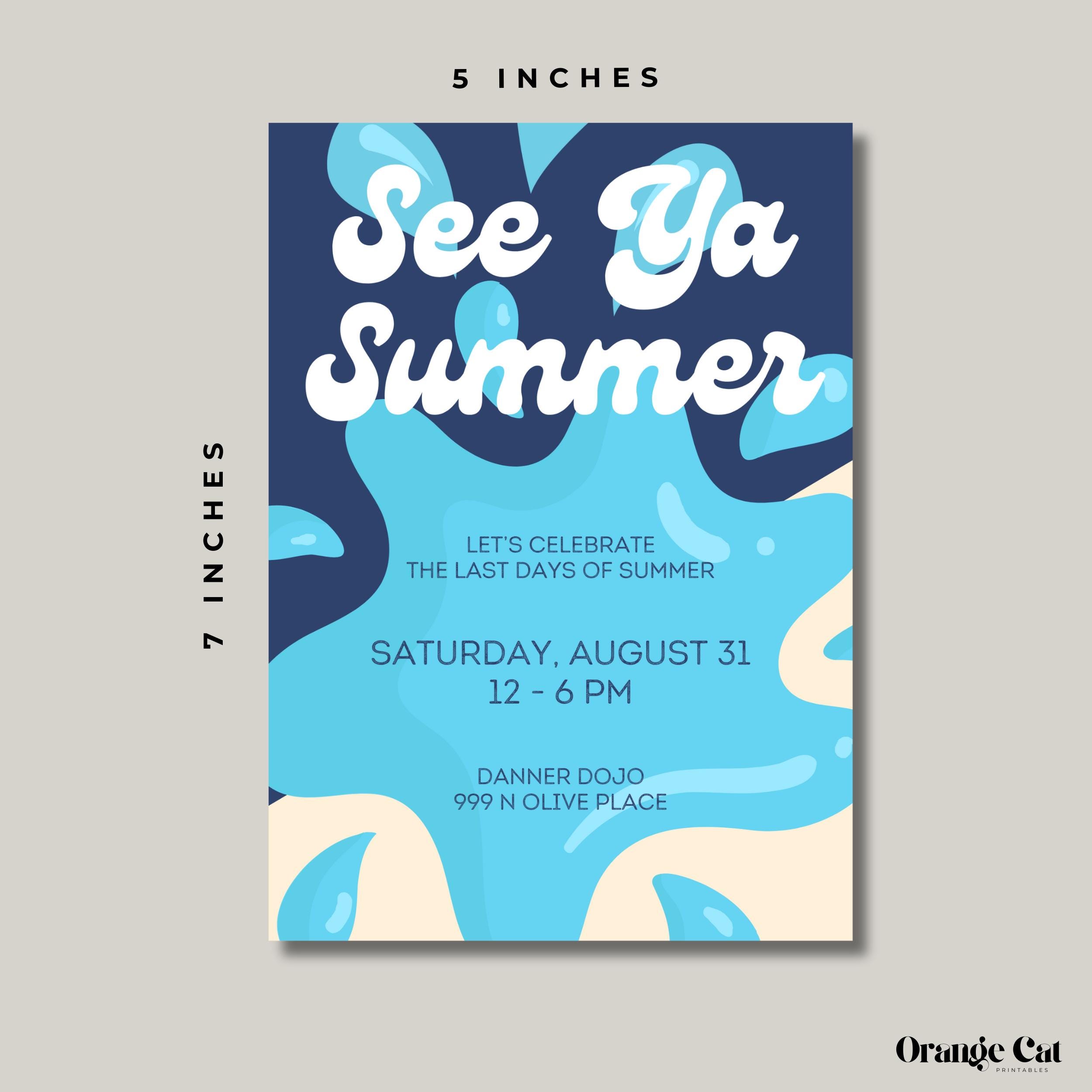 End of Summer Pool Party Back to School Party Invite Swimming Pool ...