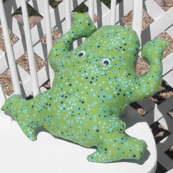 Frog Lime Green Cotton Pillow Adult Toy Stuffed Animal - Etsy