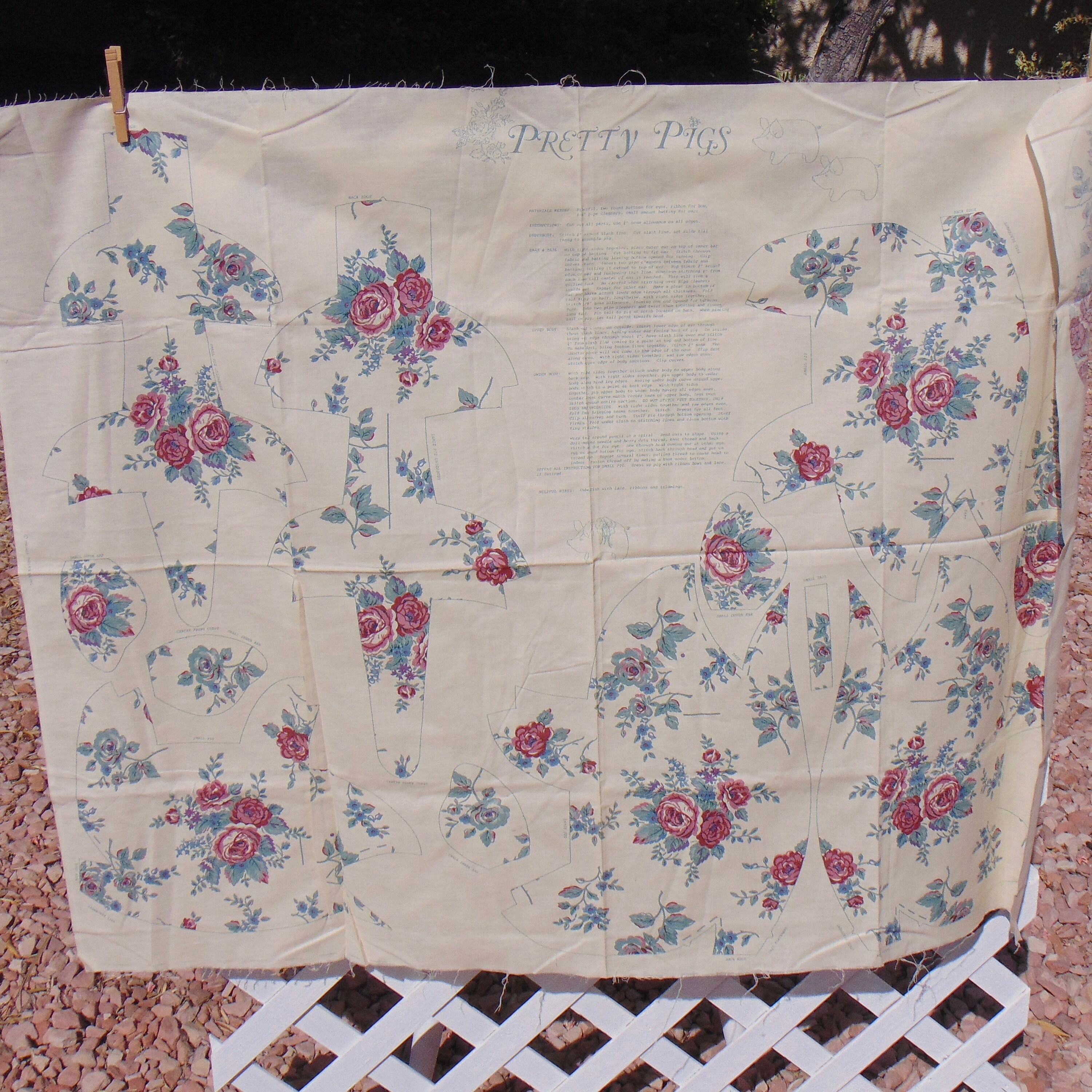 Pretty Pigs Fabric Panel by Springs Industries Inc Vintage NOS | Etsy