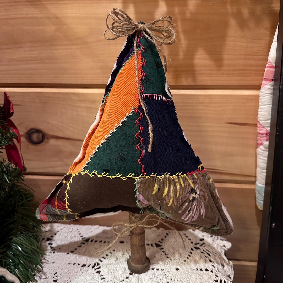 Crazy Quilt Christmas Tree - Large 11” Wide X 14” Tall, Handmade - Etsy