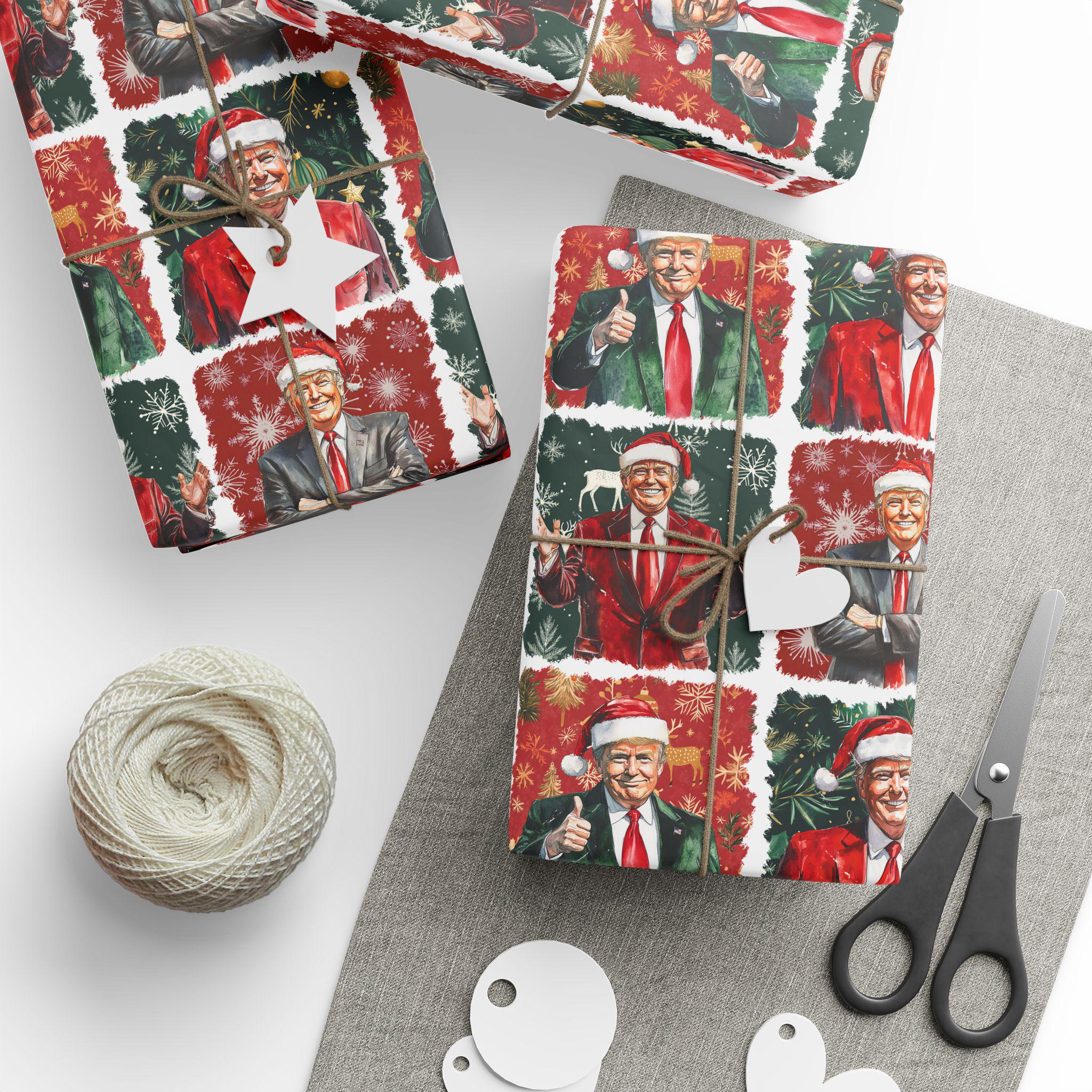 Jolly Trump Portrait | Trump Wrapping Paper | Christmas | - Etsy