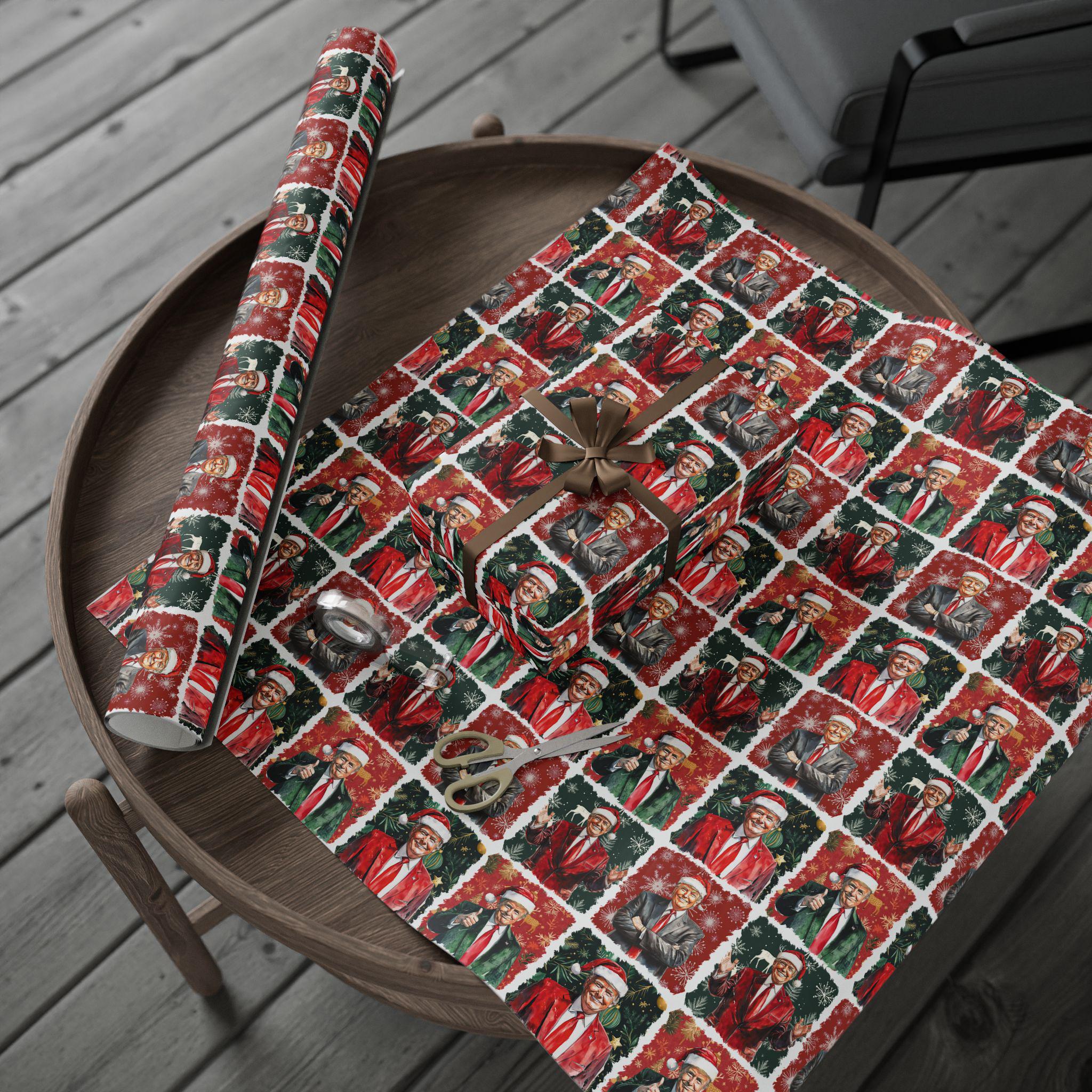 Jolly Trump Portrait | Trump Wrapping Paper | Christmas | - Etsy