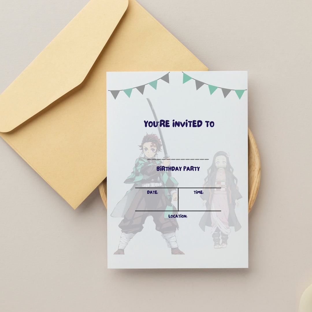 Demon Slayer Birthday Invitations - Etsy