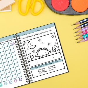 Dino Themed Kindergarten Learning Bundle: Number Tracing, Dot to Dot ...