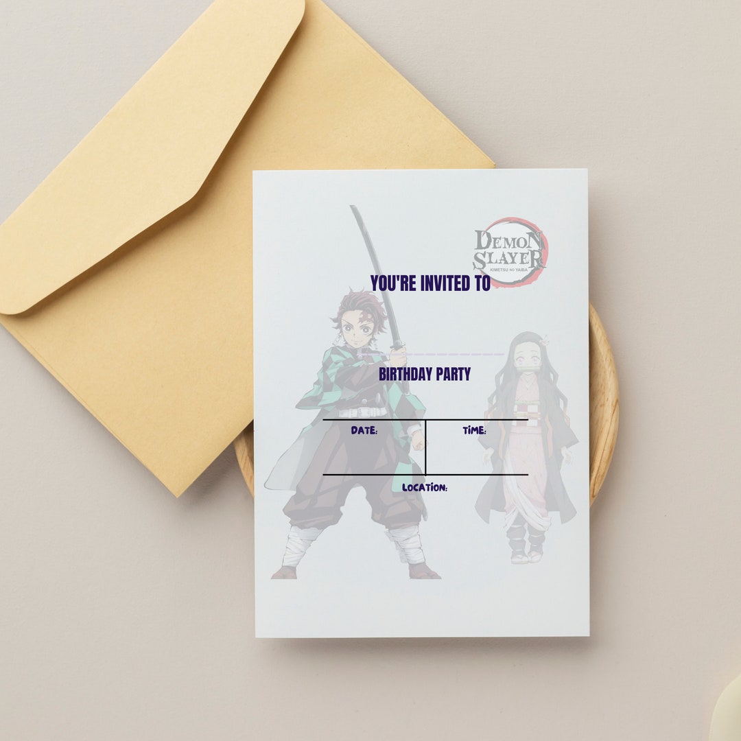 Demon Slayer Birthday Invitations - Etsy