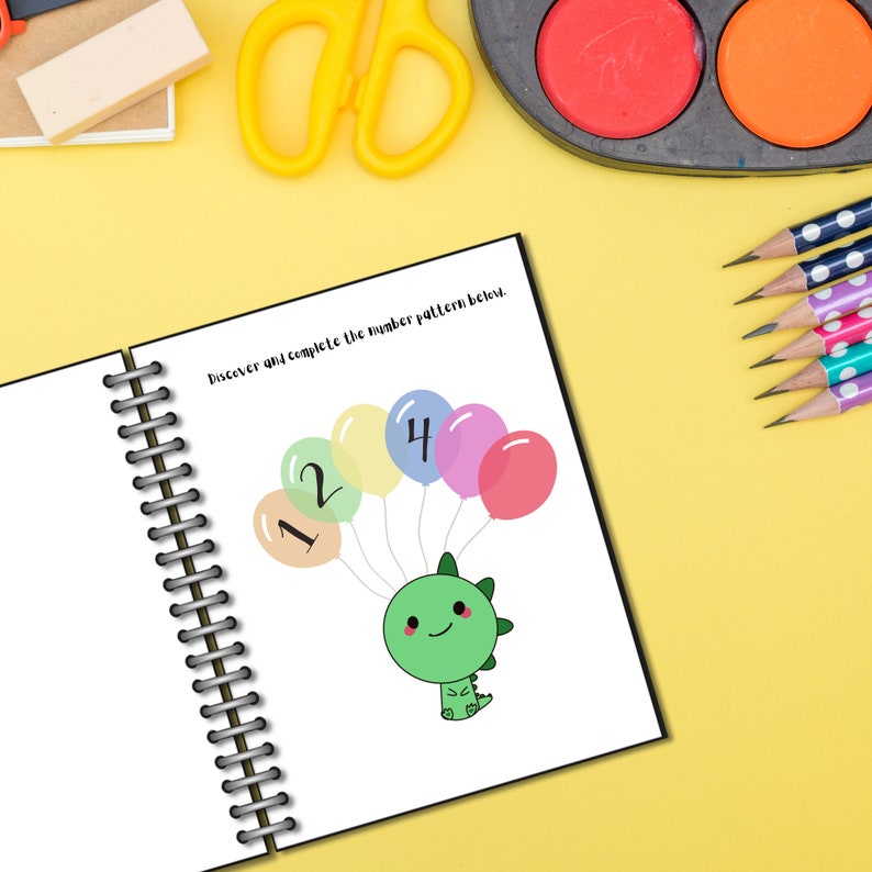 Dino Themed Kindergarten Learning Bundle: Number Tracing, Dot to Dot ...