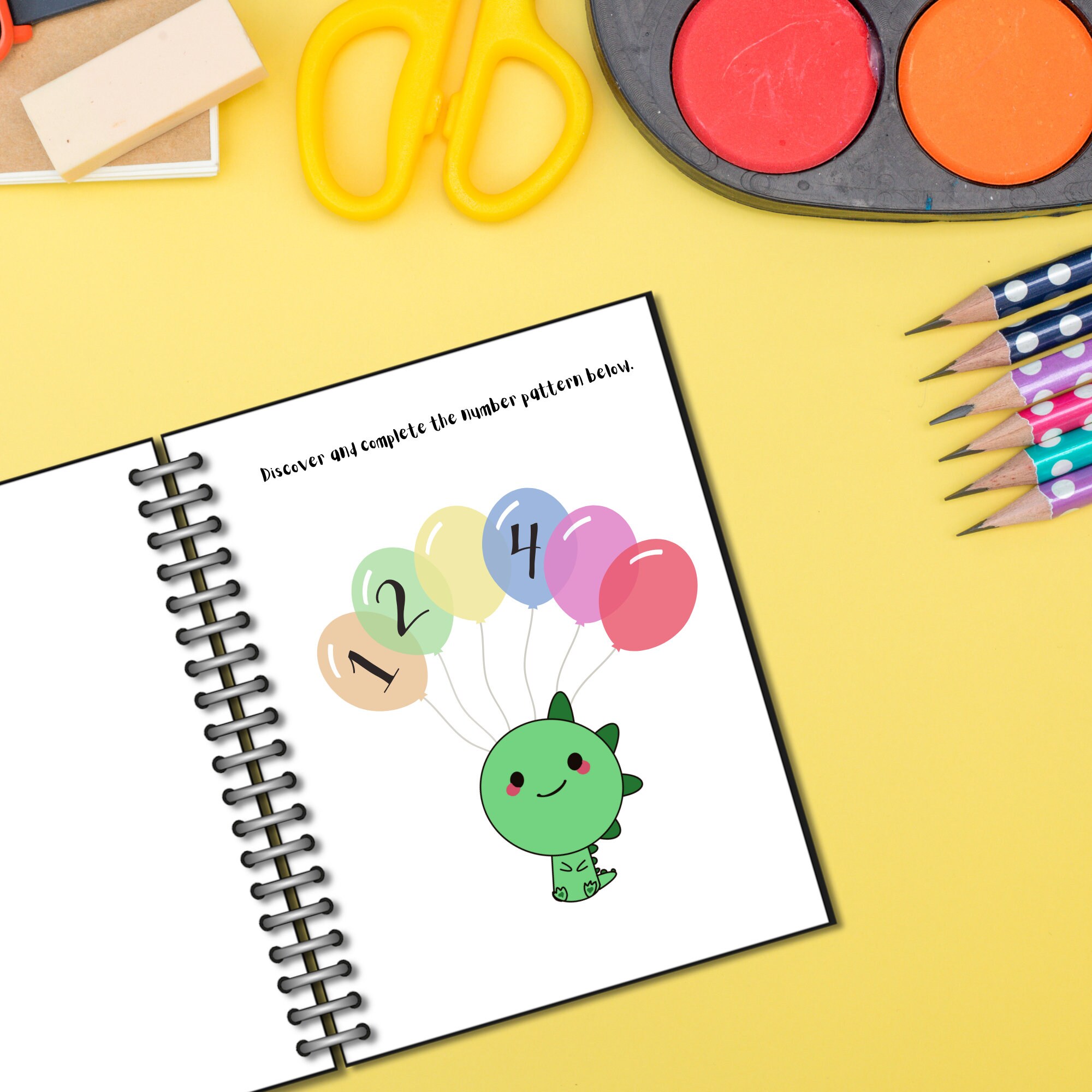 Dino Themed Kindergarten Learning Bundle: Number Tracing, Dot to Dot ...