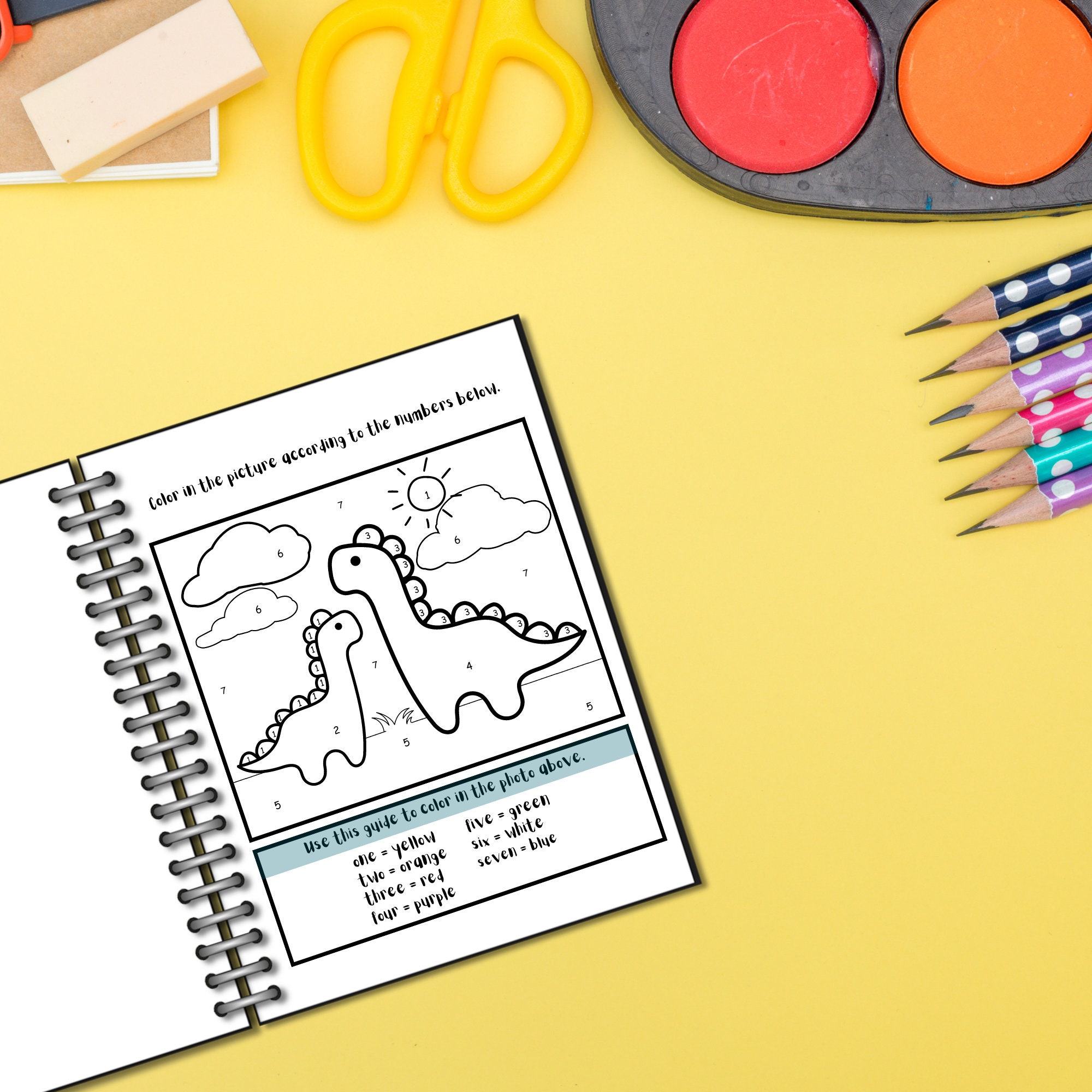 Dino Themed Kindergarten Learning Bundle: Number Tracing, Dot to Dot ...