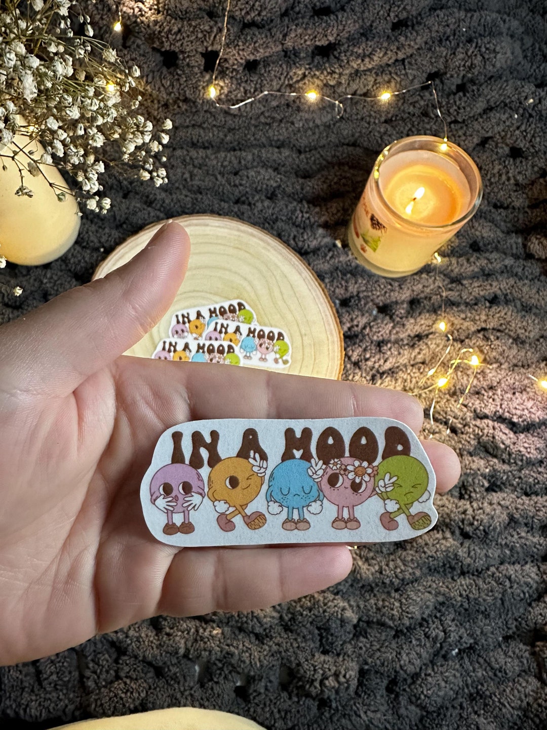 In a Mood Cute Emotional Characters Sticker | Water-resistant Vinyl ...