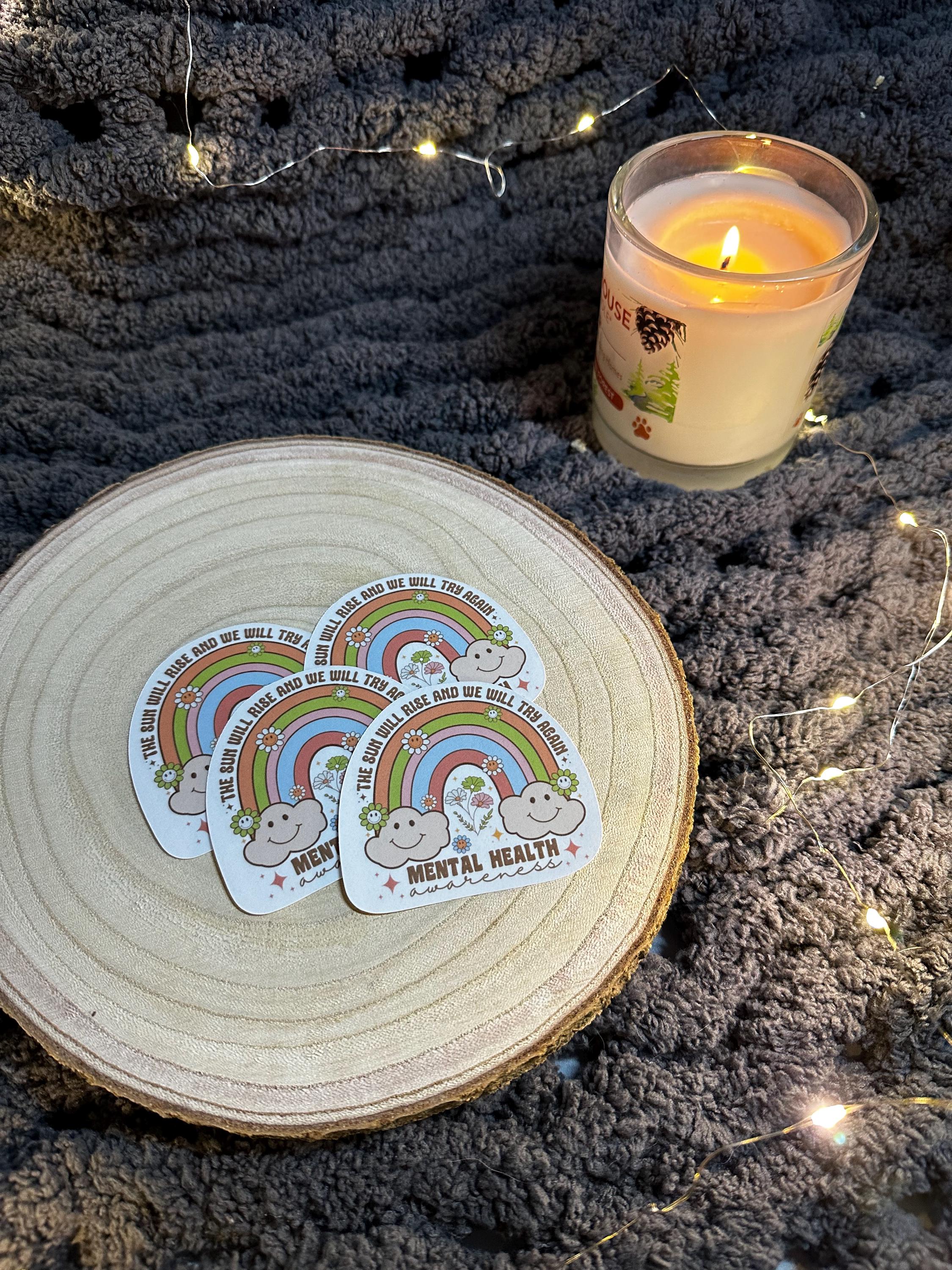 Mental Health Awareness Rainbow Sticker | Inspirational Vinyl Sticker ...