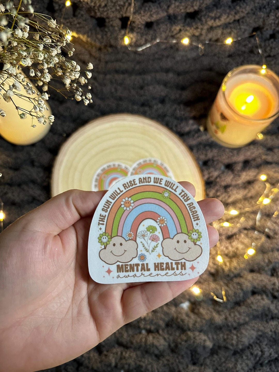Mental Health Awareness Rainbow Sticker | Inspirational Vinyl Sticker ...