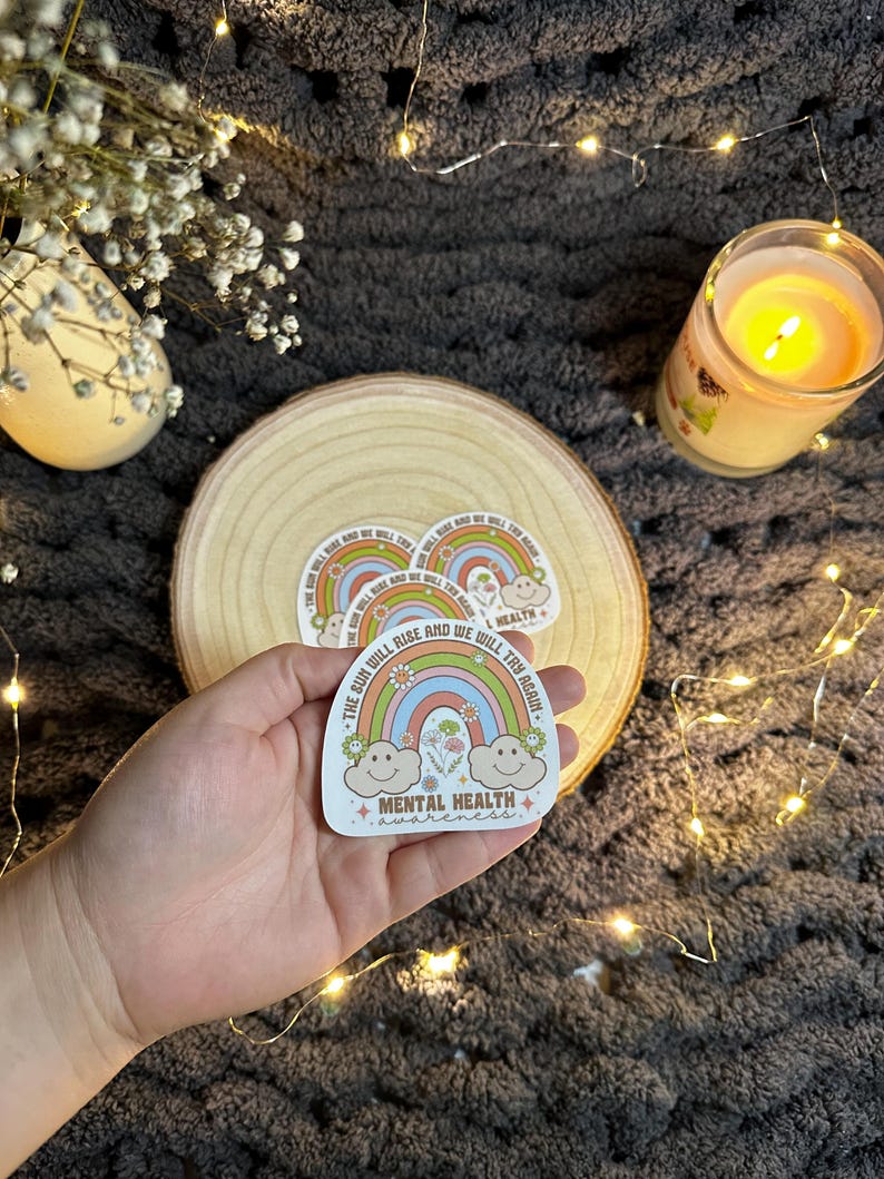 Mental Health Awareness Rainbow Sticker | Inspirational Vinyl Sticker ...