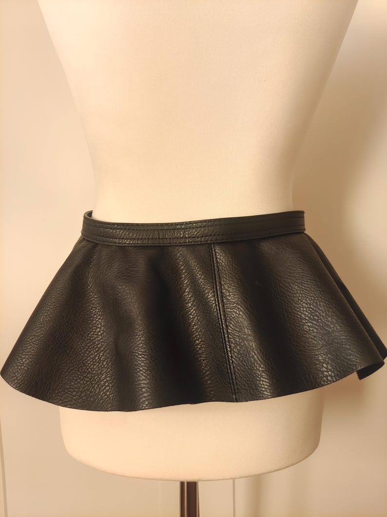 Very Wide Leather Black Basque Belt - Unique & Rare - Etsy