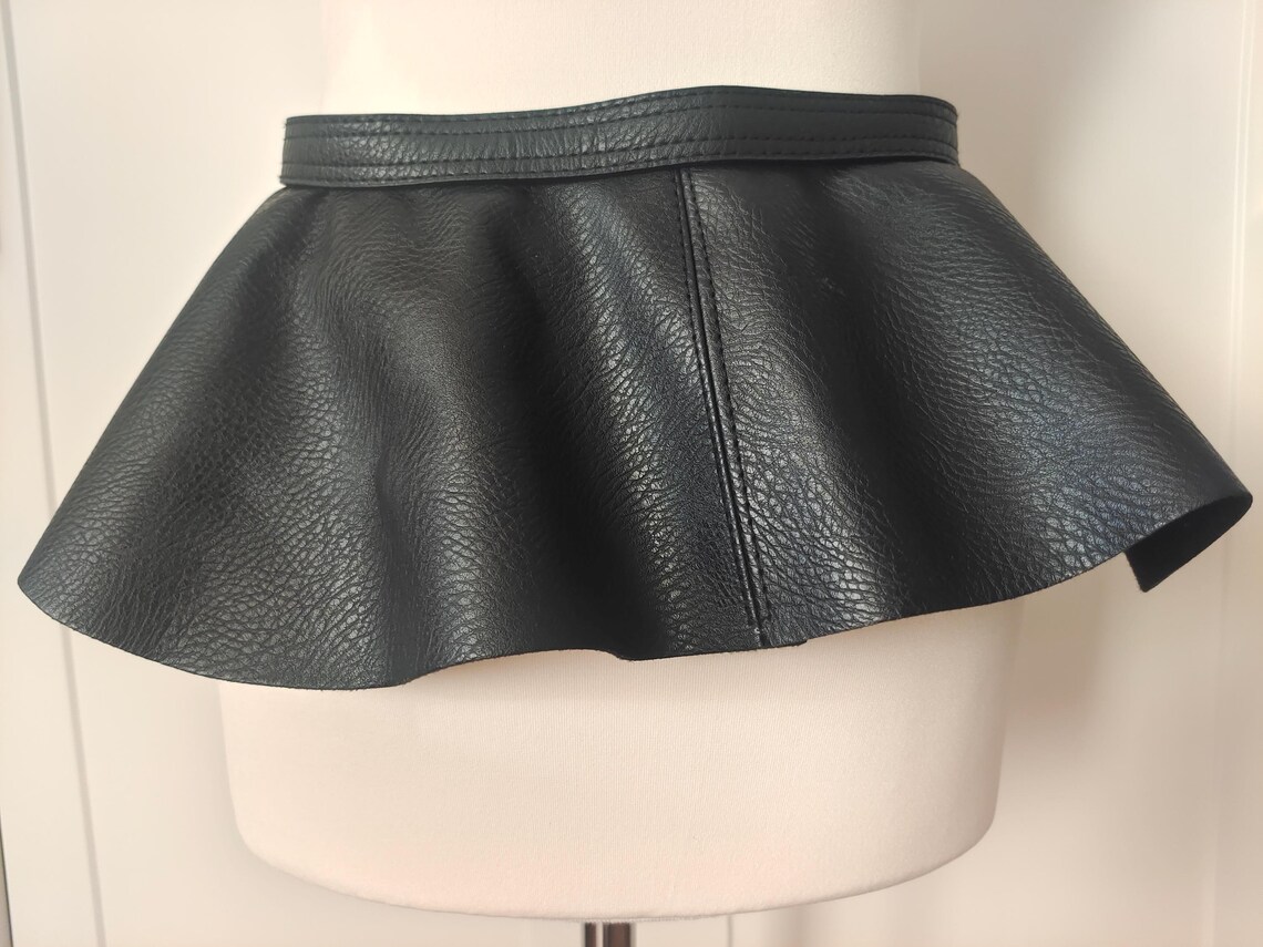 Very Wide Leather Black Basque Belt - Unique & Rare - Etsy