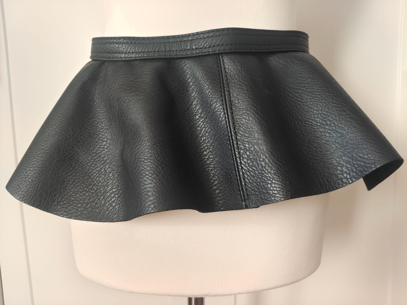 Very Wide Leather Black Basque Belt - Unique & Rare - Etsy