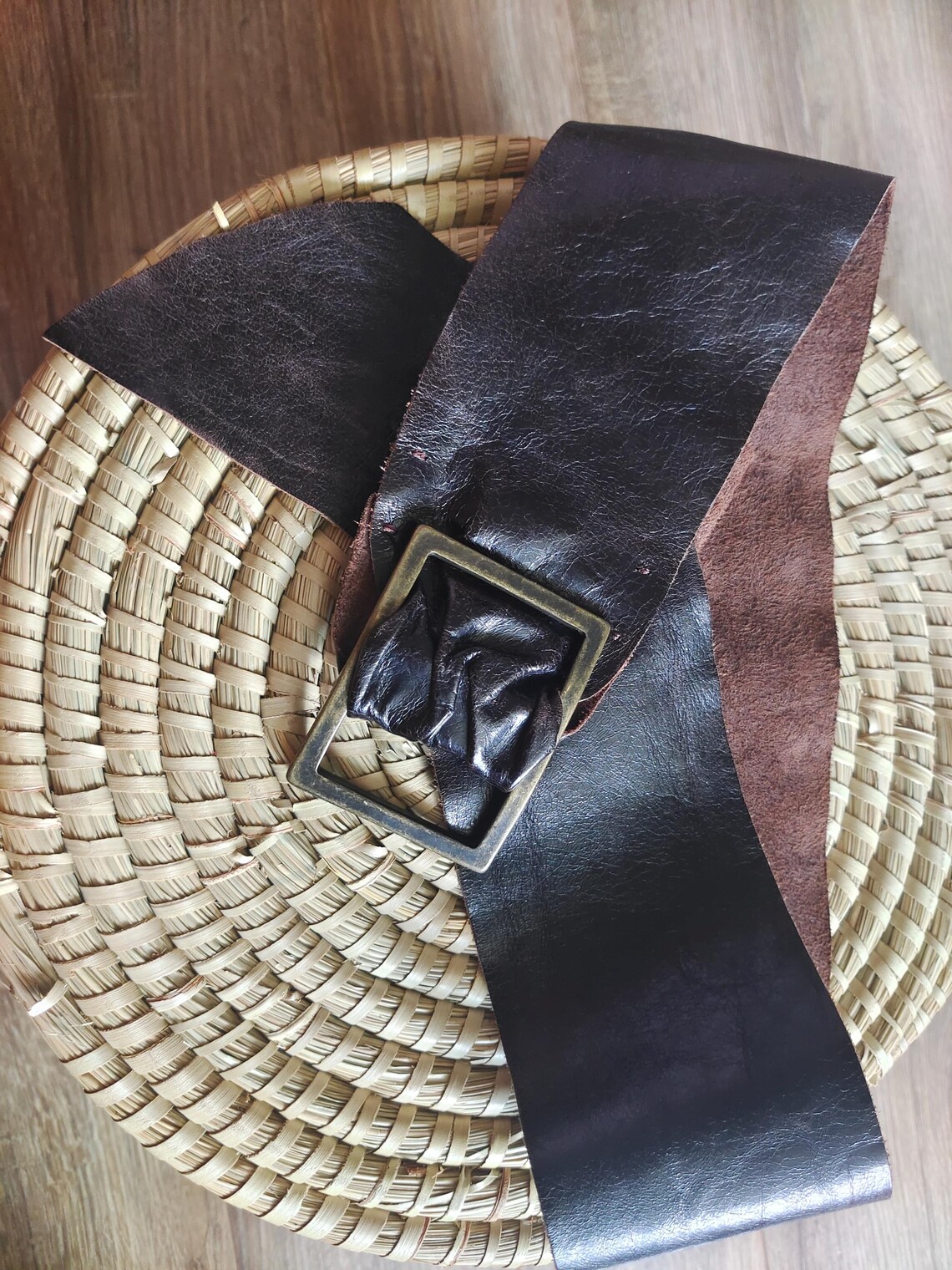 Cortefiel Vintage Wide Brown Leather Belt Made in Spain - Etsy