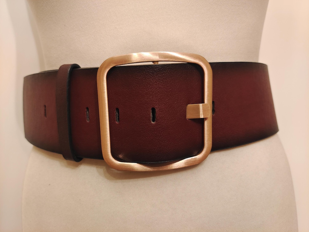 Wide Burgundy Faux Leather Belt by Primark - Etsy