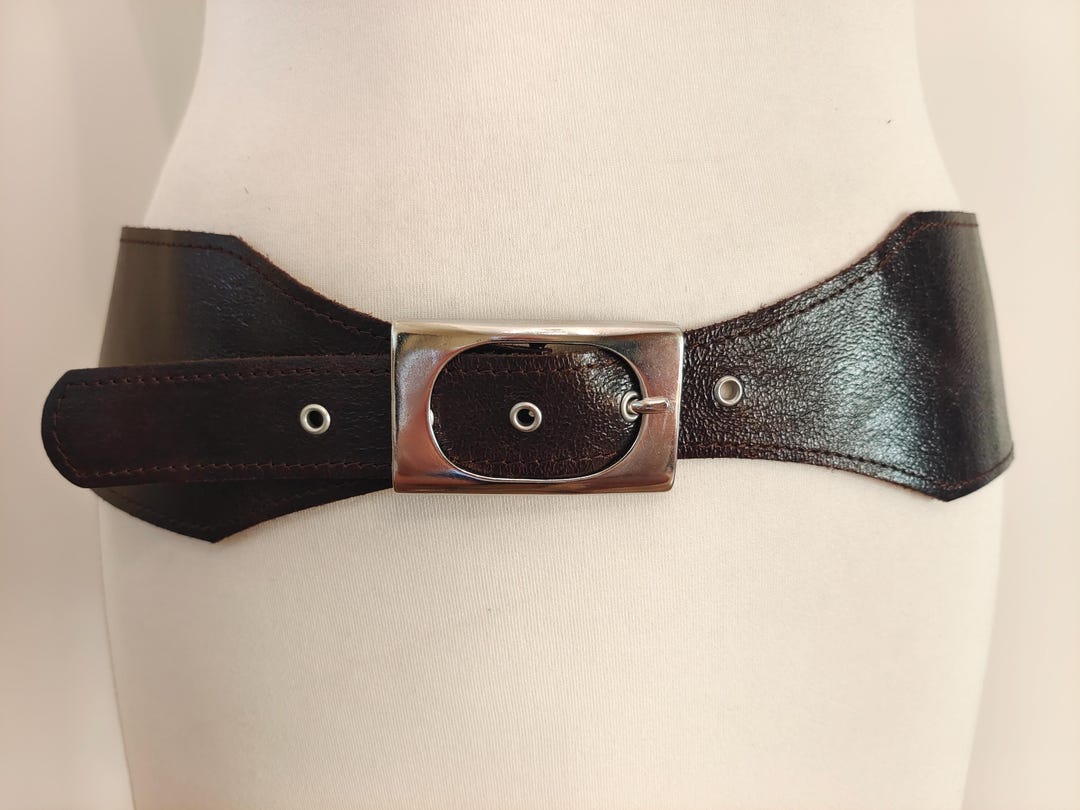 Wide Real Leather Chocolate Brown Belt by S.oliver - Etsy
