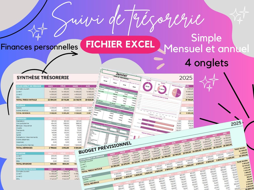 French Personal Budget Excel Template to Download Expense Tracker Cash ...