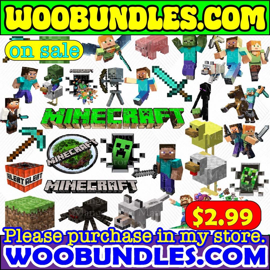 Minecraft Bundle PNG, Minecraft PNG, Gaming Png Bundle, Mine PNG Bundle ...