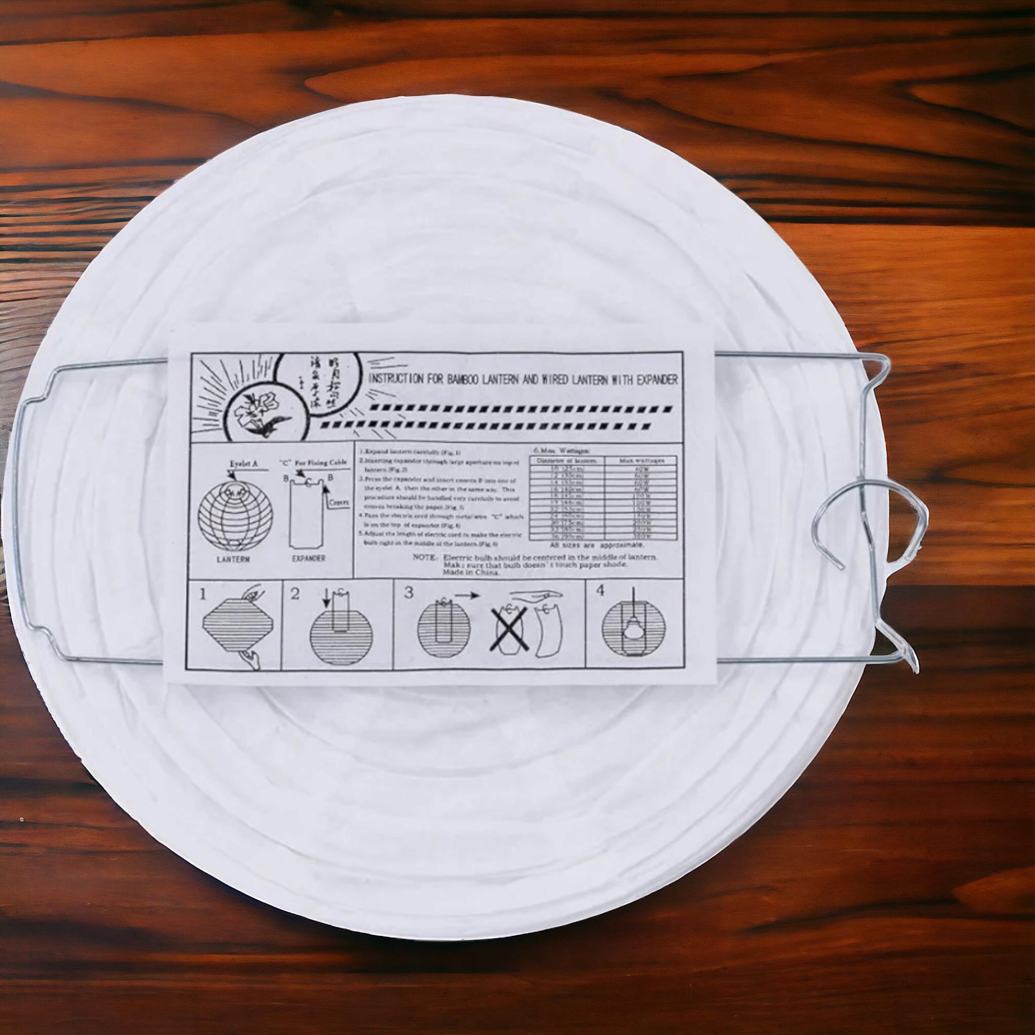 20-pack White Paper Lanterns - 4” to 12” Hanging Round Lanterns for ...