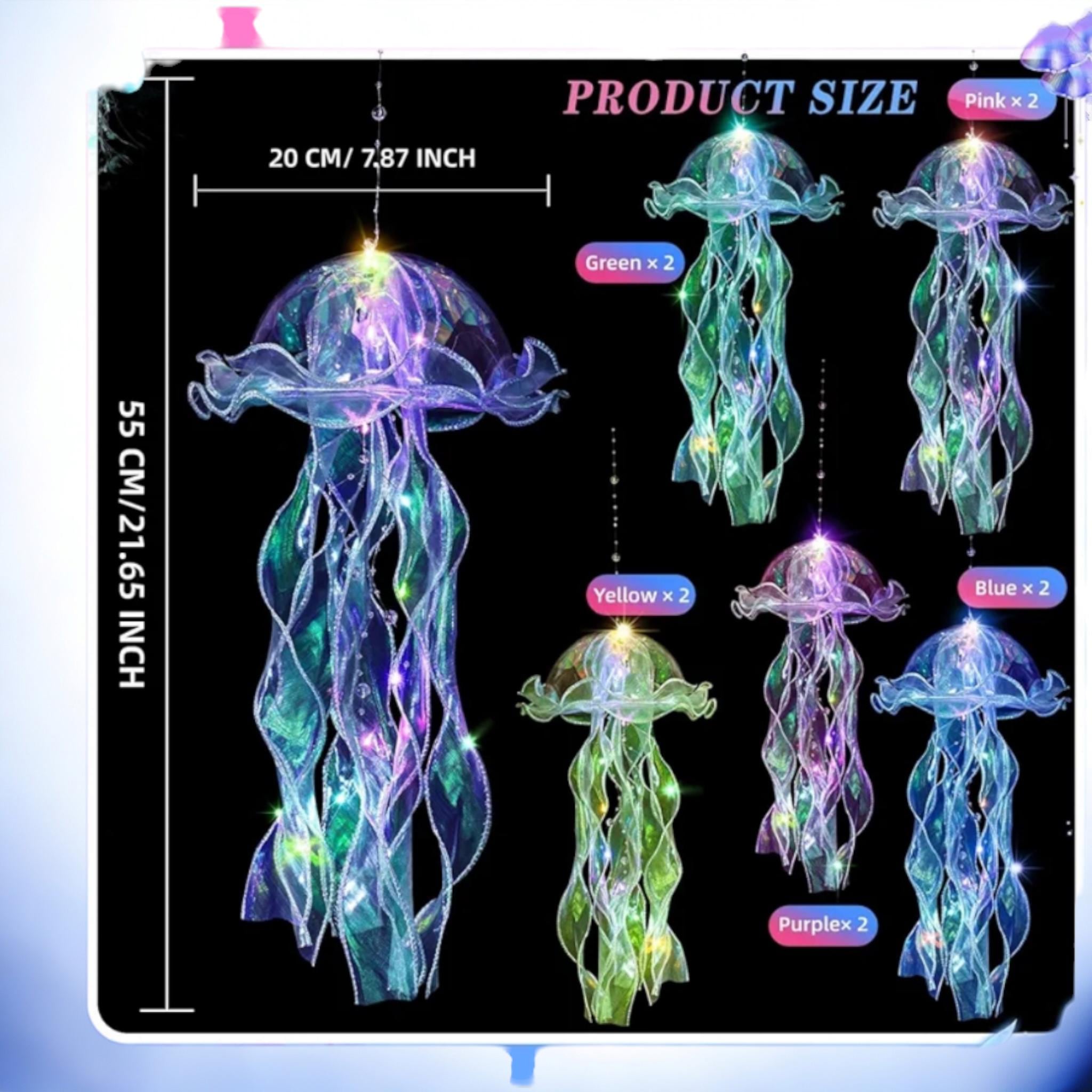 Jellyfish Lanterns – Set of 10 Hanging Jellyfish Decorations for Under ...