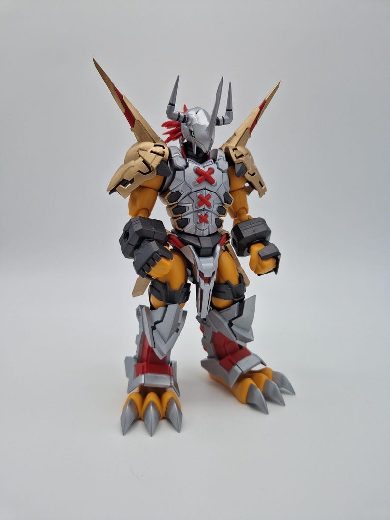 Digimon Wargreymon Amplified Modelkit Build - Custom Paint - Metallic ...