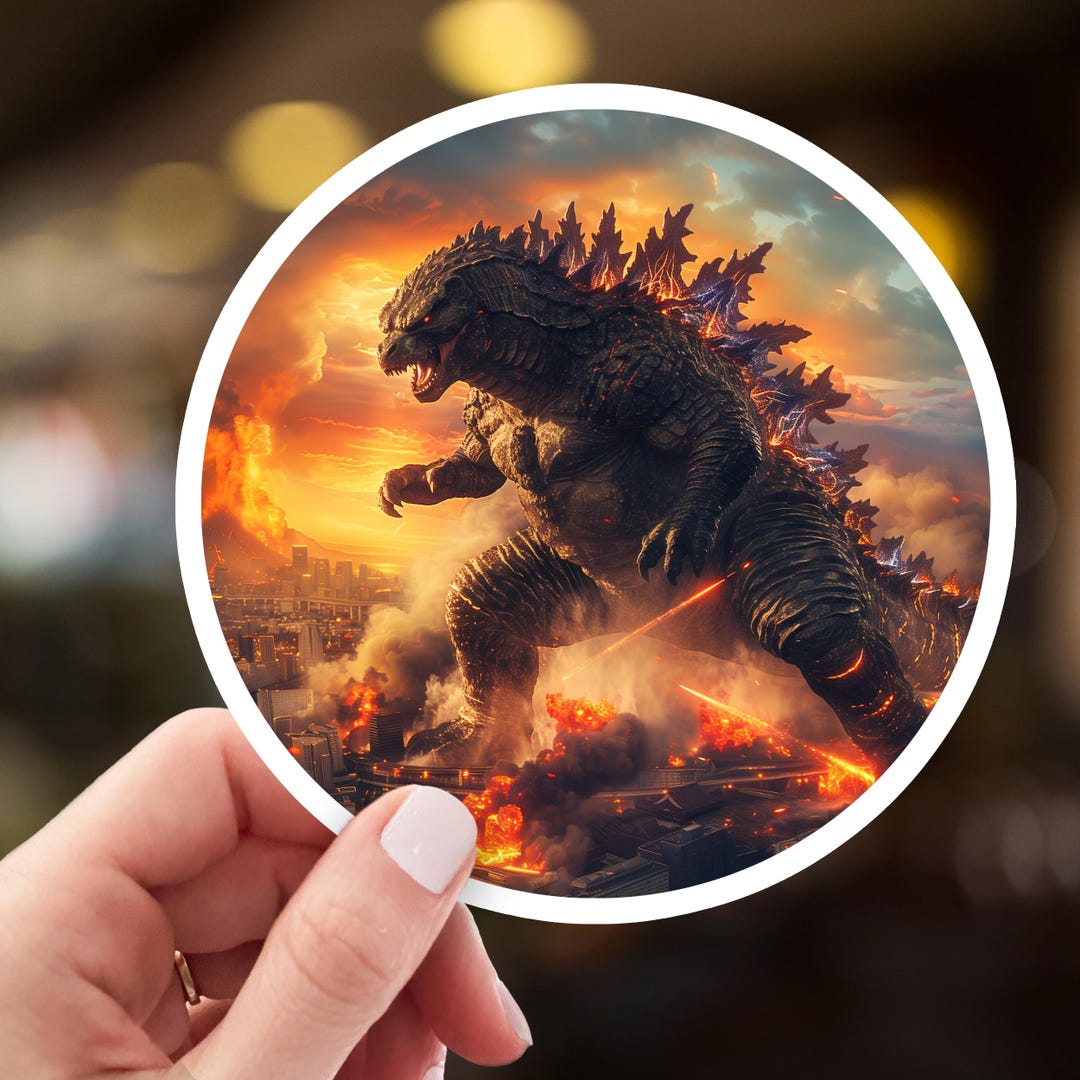 Godzilla Sticker, Monster Vinyl Decal, Kaiju Art, Durable Waterproof ...