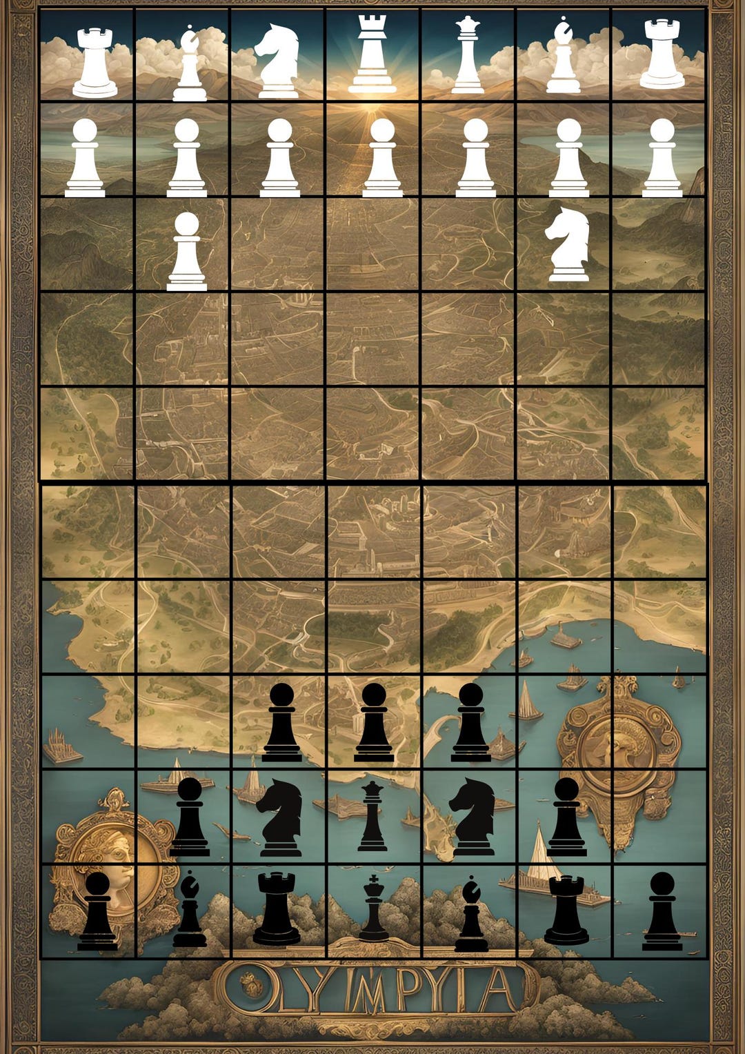 Fantasy Chess: War on Olympia | A4 Printable Board Map - Etsy