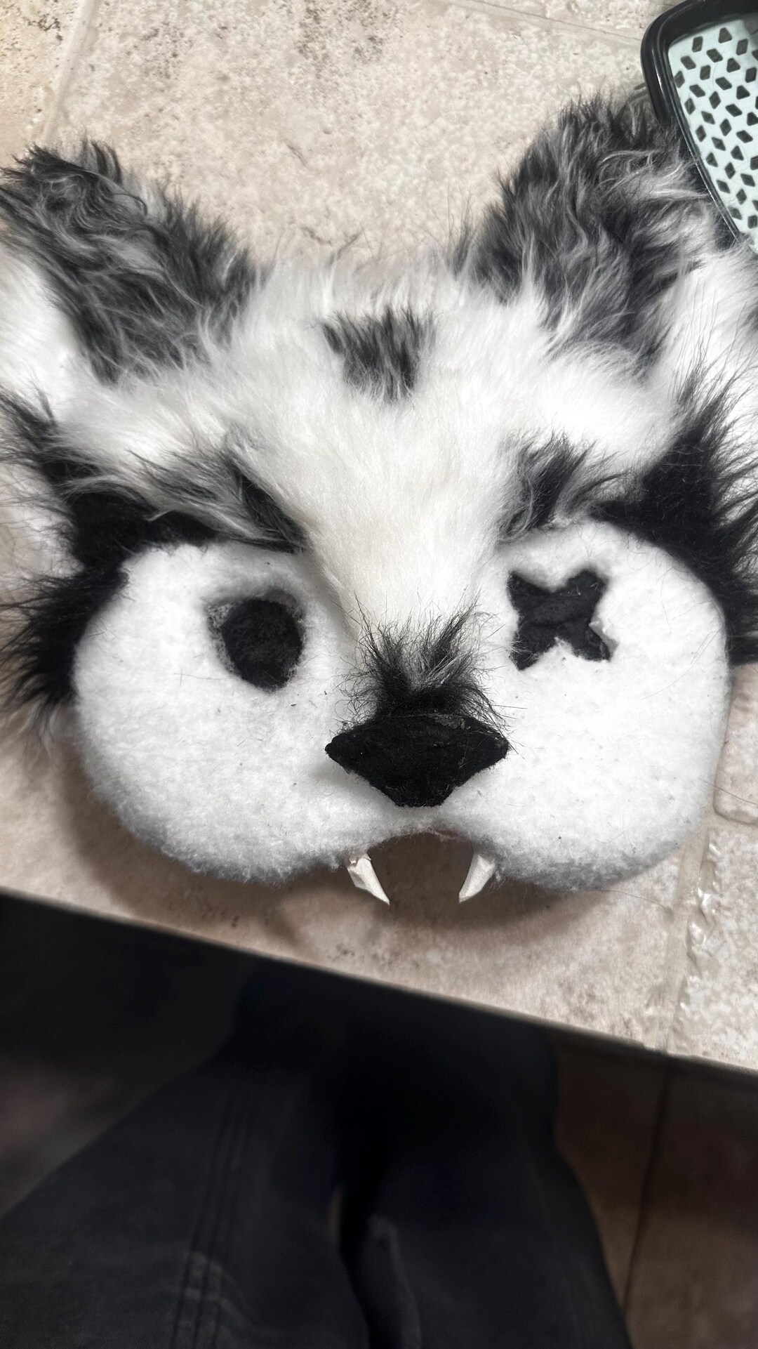 Handmade Marble Fox Mask Partial Furred yarn Tail - Etsy