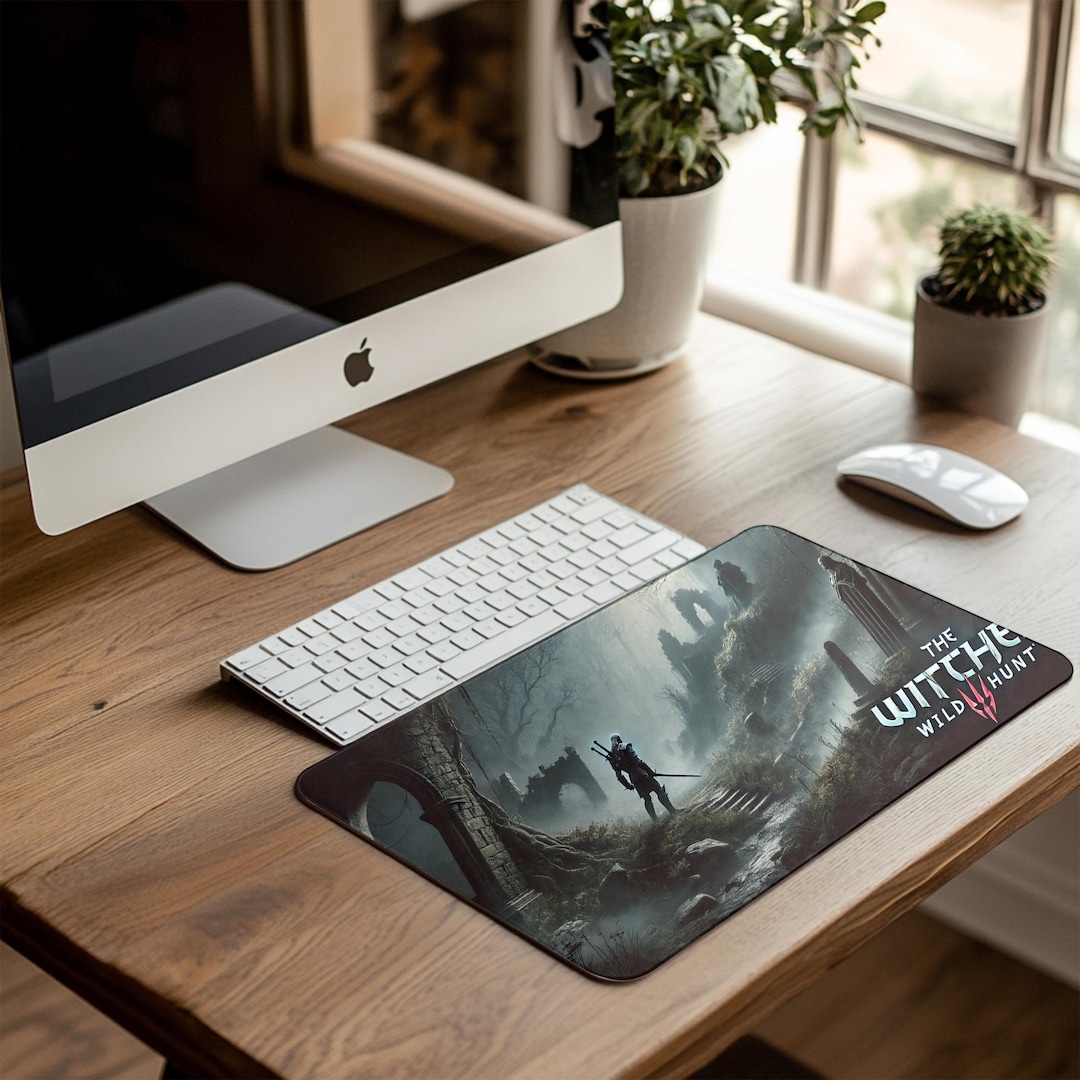 The Witcher-inspired Desk Mat Fantasy Warrior Gaming Pad Dark Fantasy ...